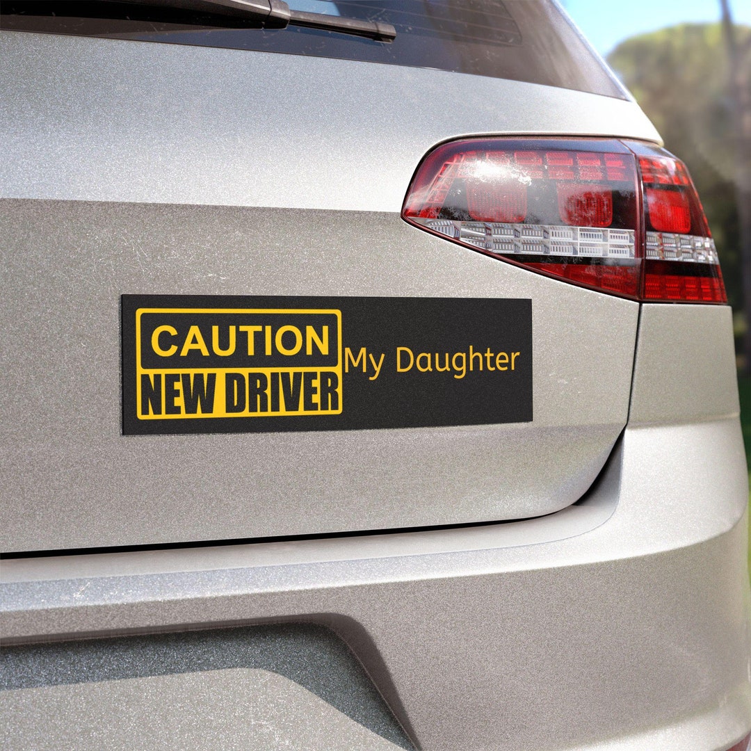 Caution Bad Driver Daughter Car Magnet, Funny Auto Vehicle Bumper ...