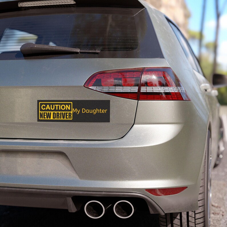 Caution Bad Driver Daughter Car Magnet, Funny Auto Vehicle Bumper ...