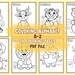 Funny Animals Coloring Pages. Color and Learn. by Edercoloring - Etsy