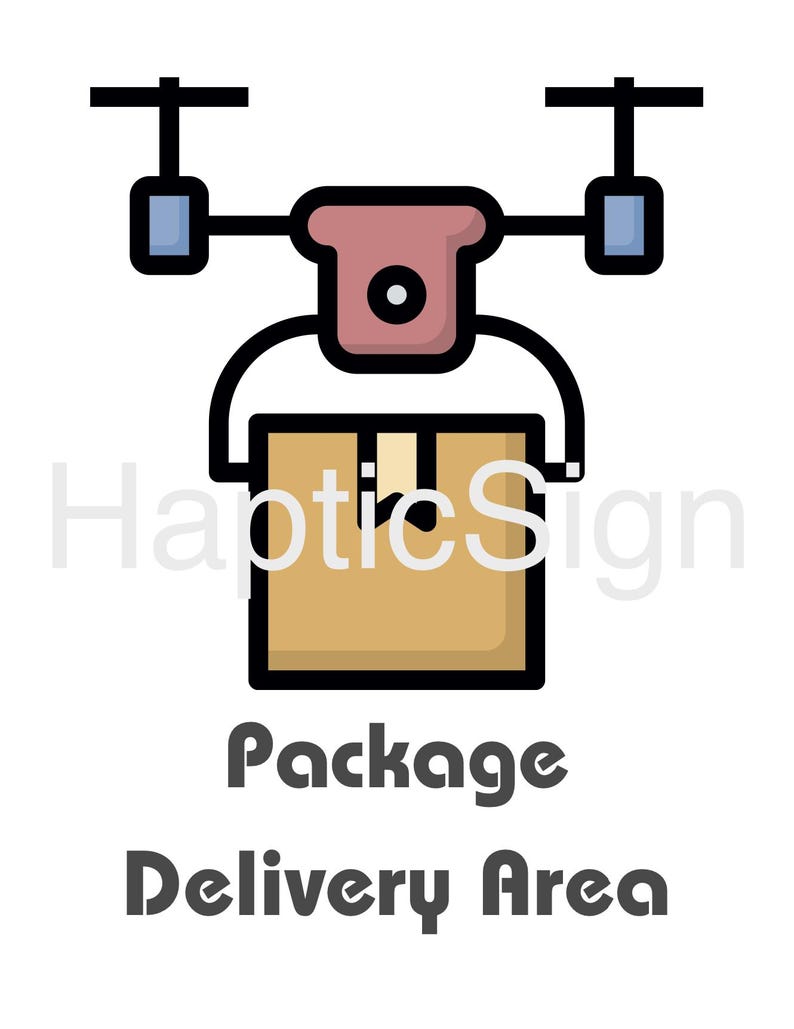 Package Delivery Area Sign Printable Person Drone Digital Download for ...