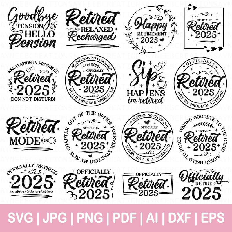 Retirement Svg - Etsy