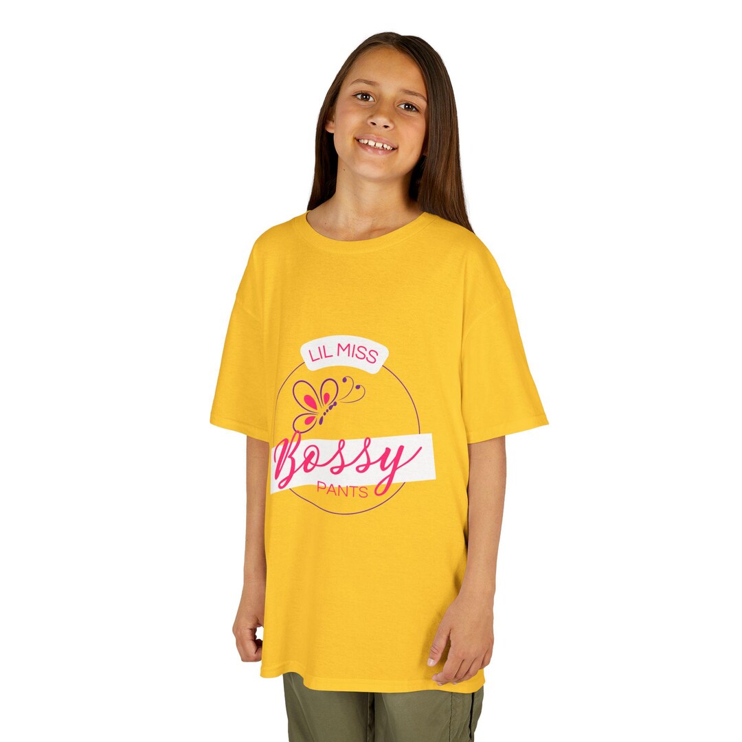 Kids Graphic T-shirt, Little Miss Bossy Pants Tee, Girls Cotton Shirt ...