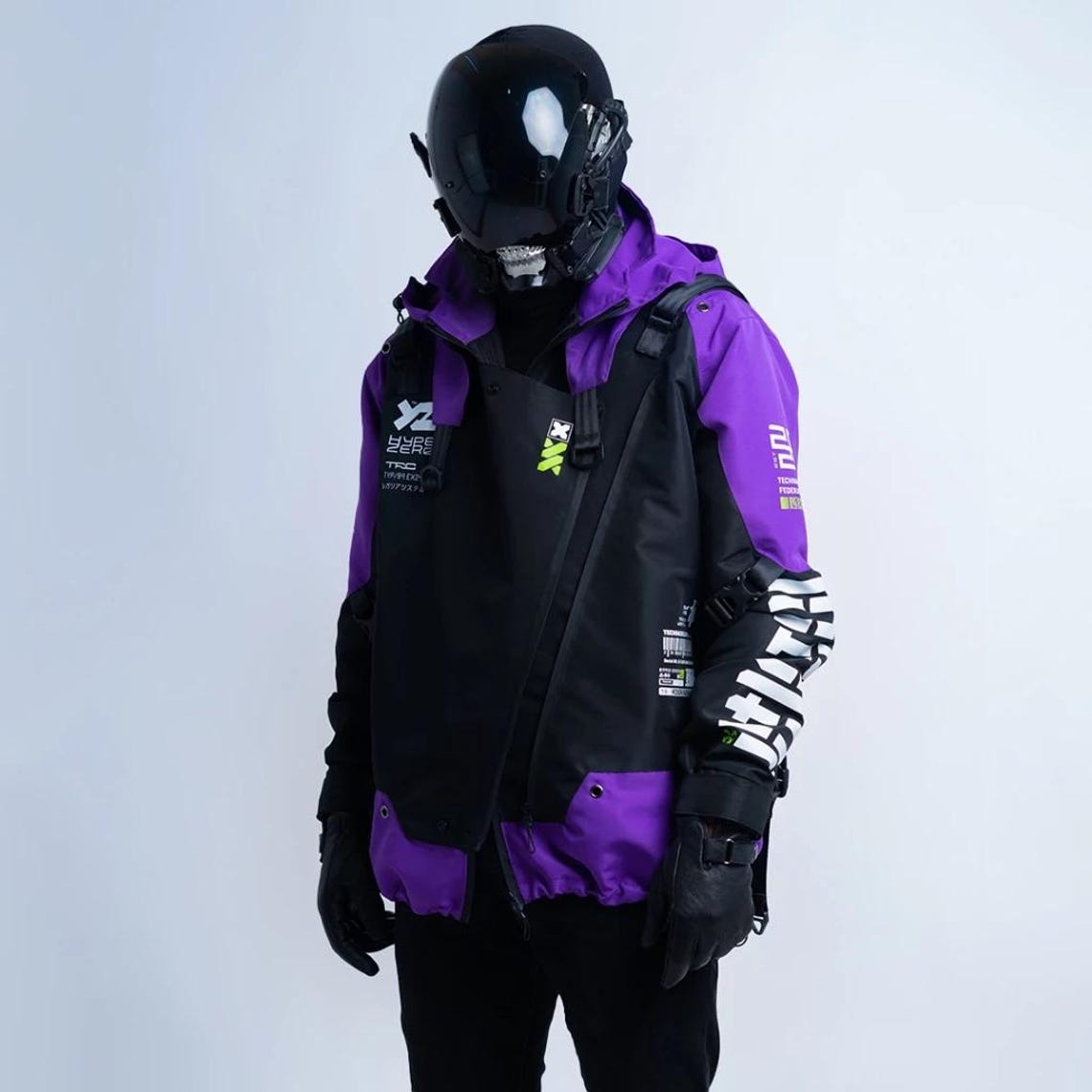 Techwear Hyper Zero Purple Windproof Jacket , Cyberpunk Jacket, Cyber ...
