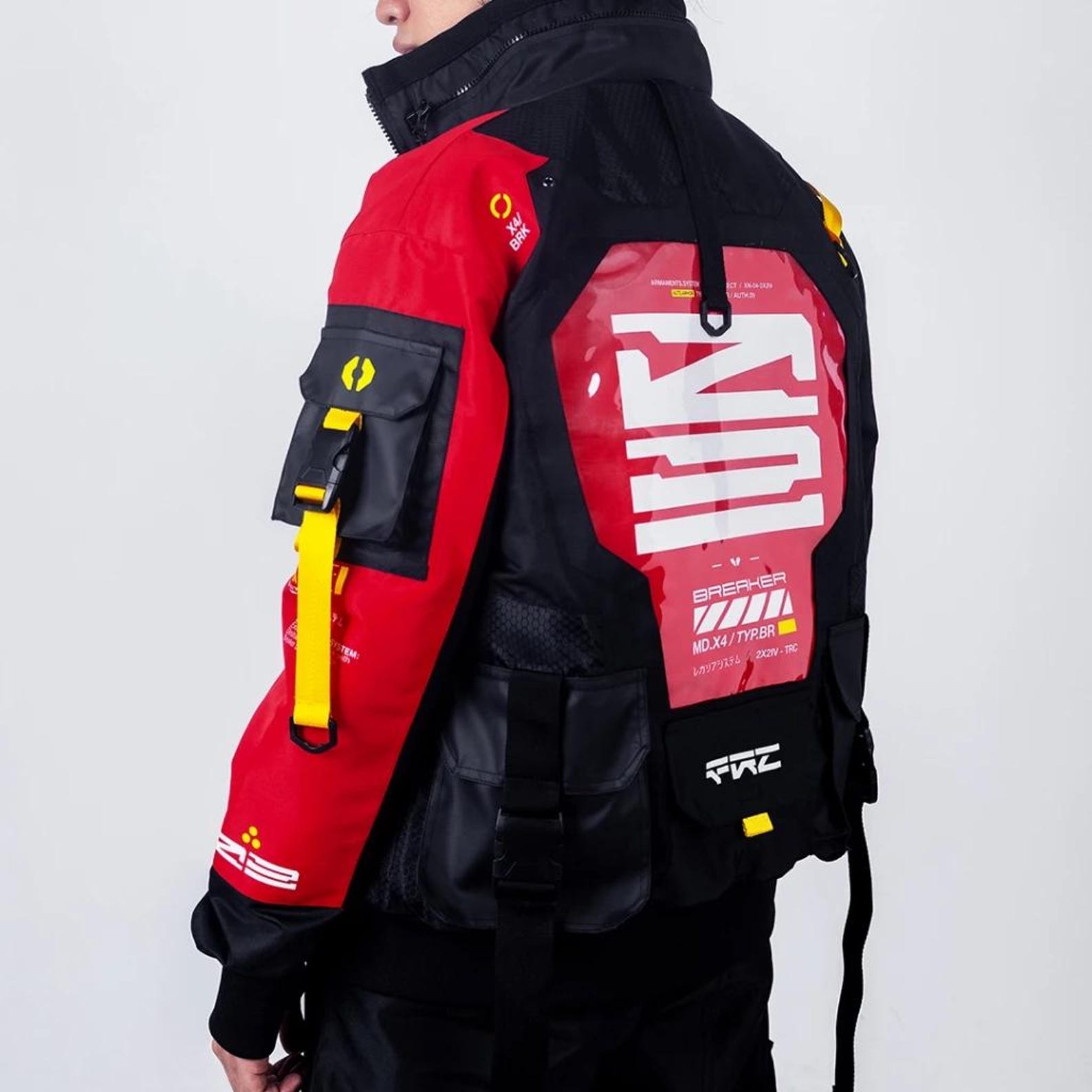 Techwear Breaker Red Windproof , Cyberpunk Jacket, Cyber Street Jacket ...
