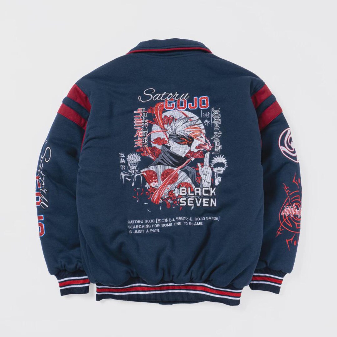 Gojo Satoru Varsity Jacket: Jujutsu Kaisen Embroidered Bomber - Etsy