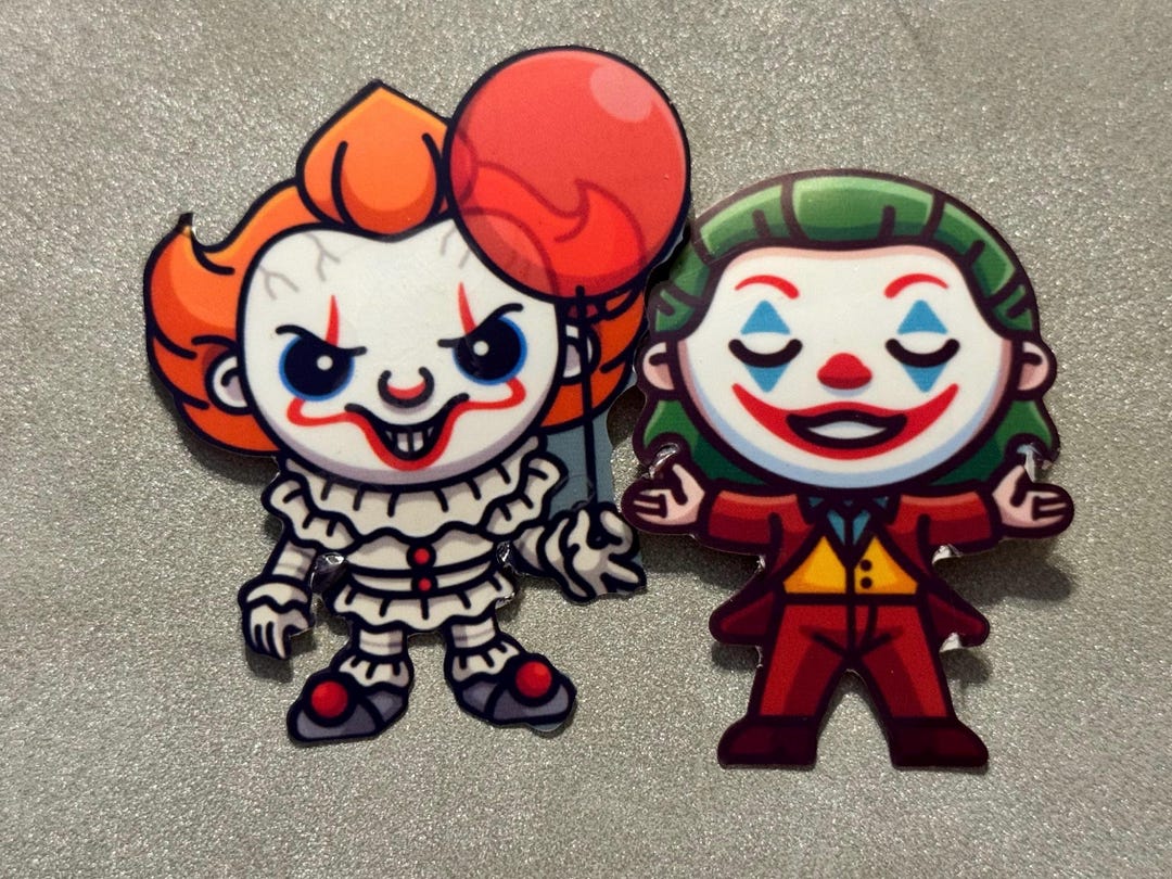 Hand Made Mini Chibi-villian Joker & It Penny Wise Cartoon Cute 2 Inch ...