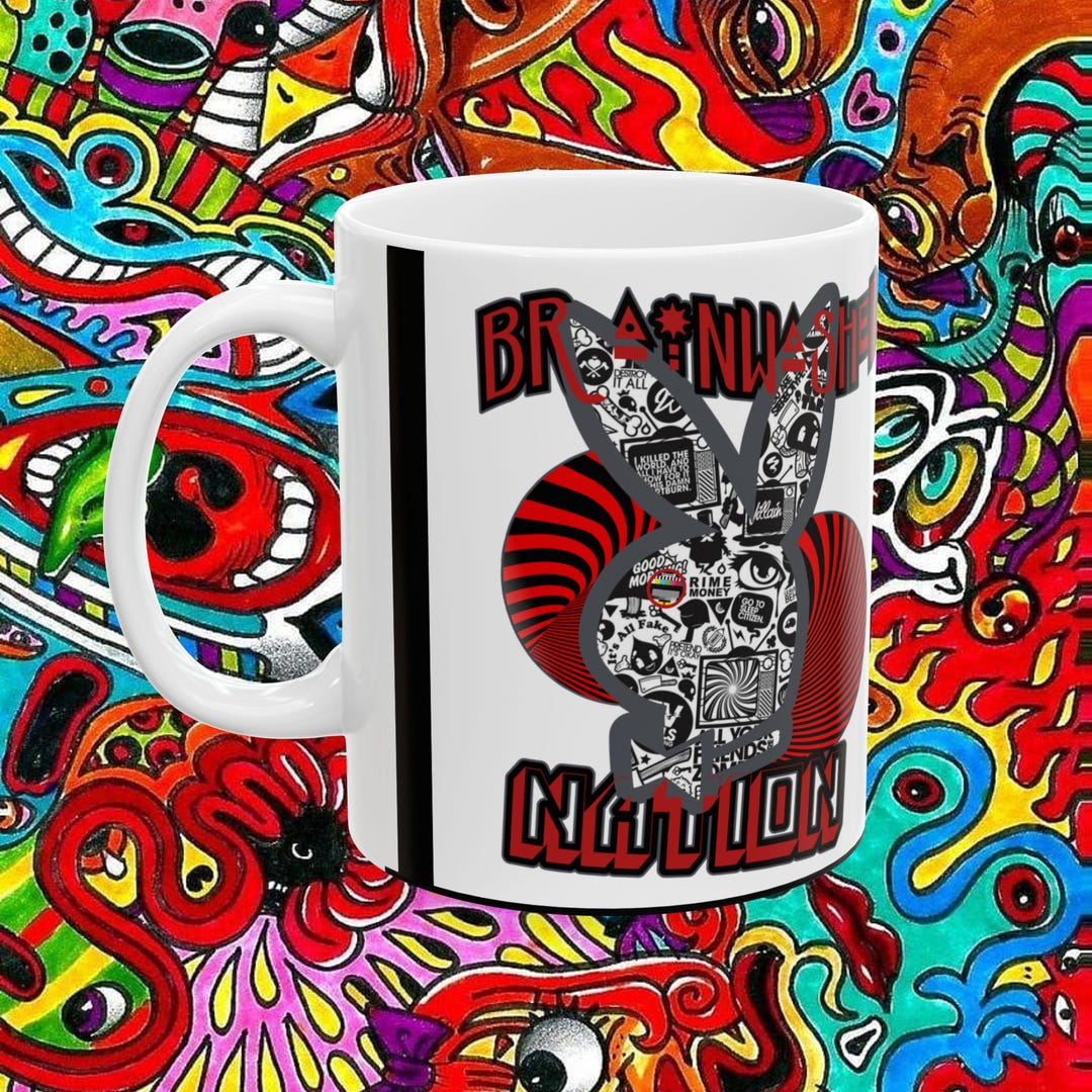 Custom BRAINWASHED NATION Thought-provoking Anarchy Society Coffee Cup ...