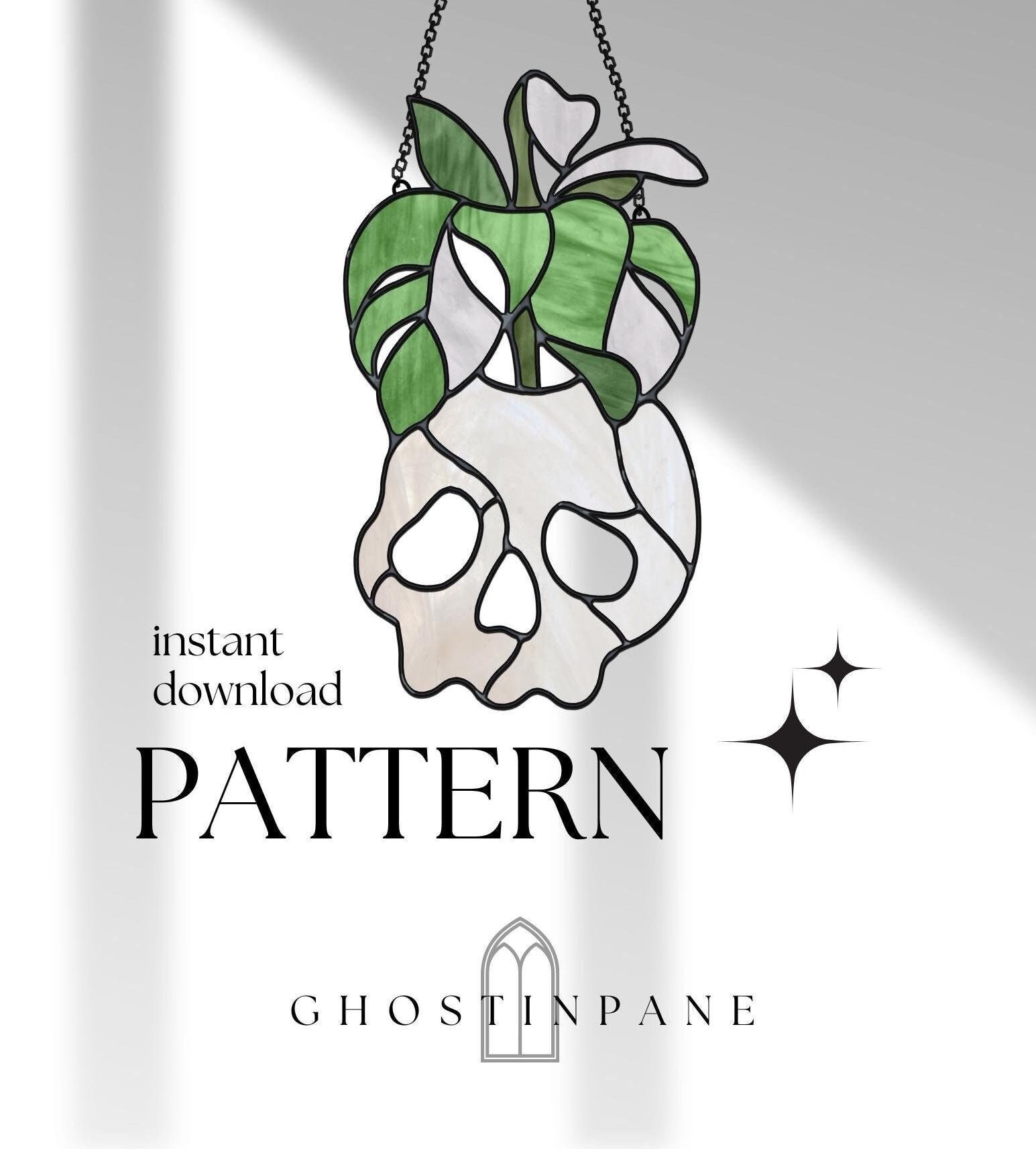 Skull Hanging Planter - Stained Glass Pattern - Etsy