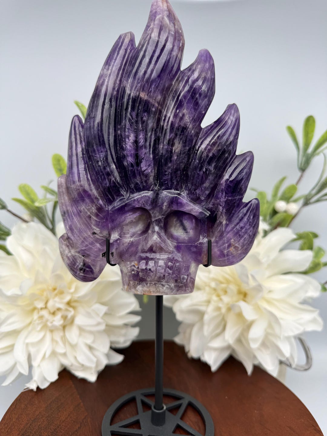 Rare Amethyst Skull Face With Stand – Unique Statement Piece - Etsy