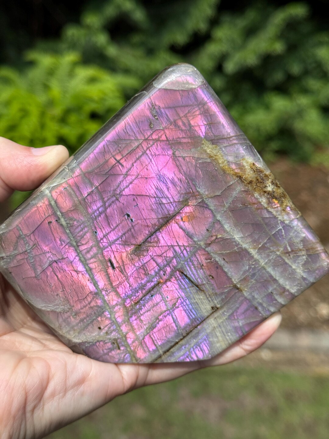 Pink & Purple Flash Labradorite | 2 Lb Polished Freeform Crystal - Etsy