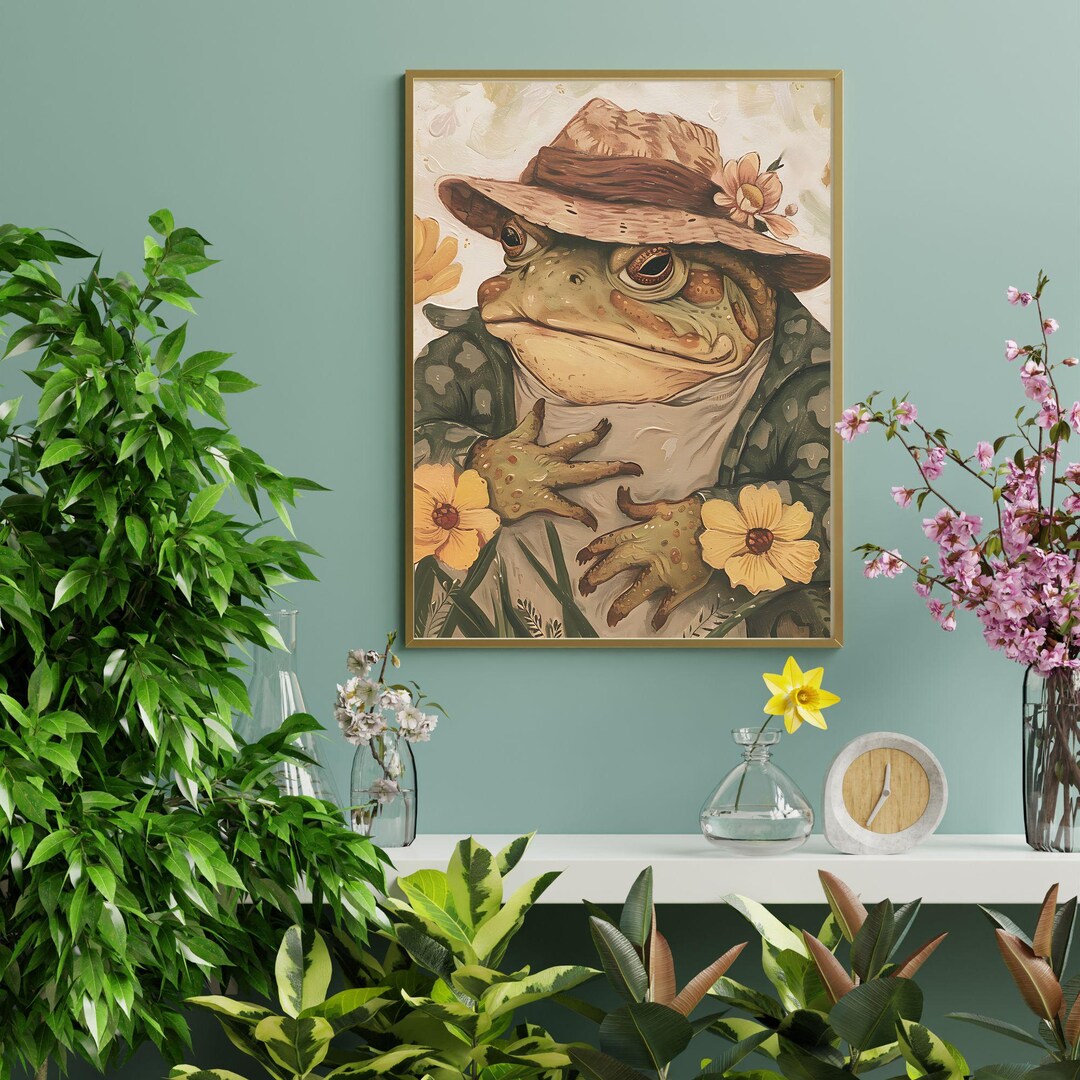 Goblincore Aesthetic Toad Art Print, Cottagecore Aesthetic Frog Wall ...