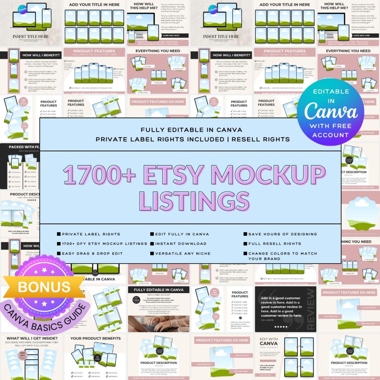 1700+ Etsy Listing Mockup Bundle | Planners, Journals, Thumbnails ...