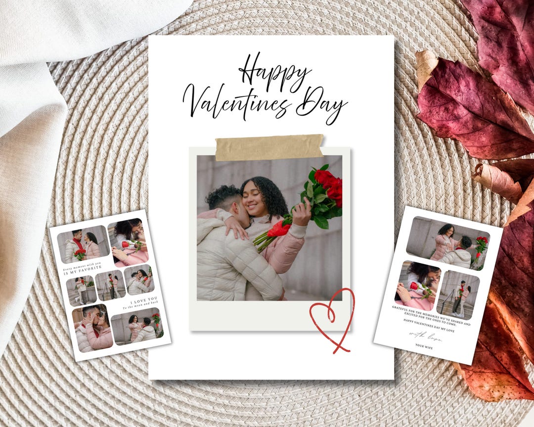 Custom Photo Collage Card Template | Editable Canva Printable Greeting ...