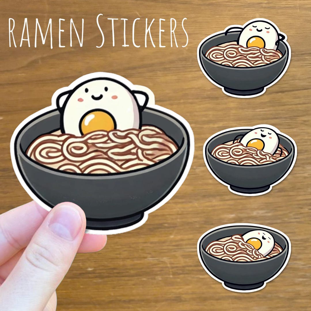 Cute Ramen Sticker Sheets, Fun Decor for Laptops & Journals, Gift for ...