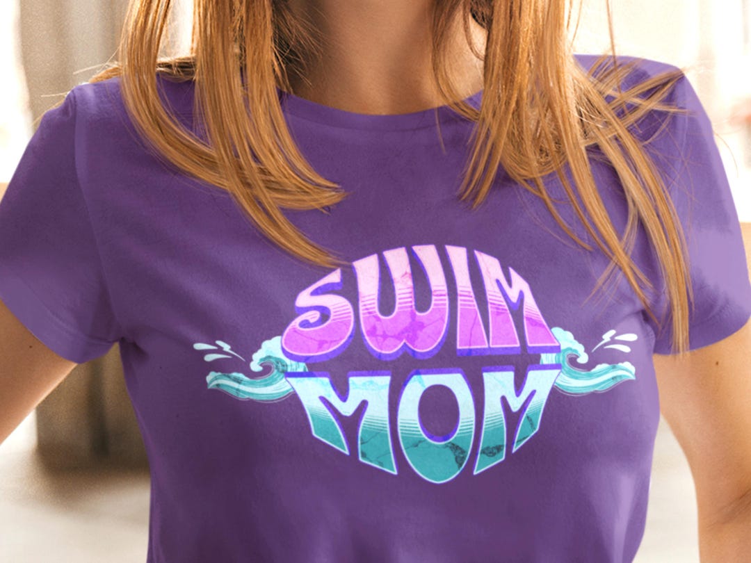 Swim Mom Retro Tee, Swim Meet Gift, Swim Coach Gift, Short Sleeve T ...