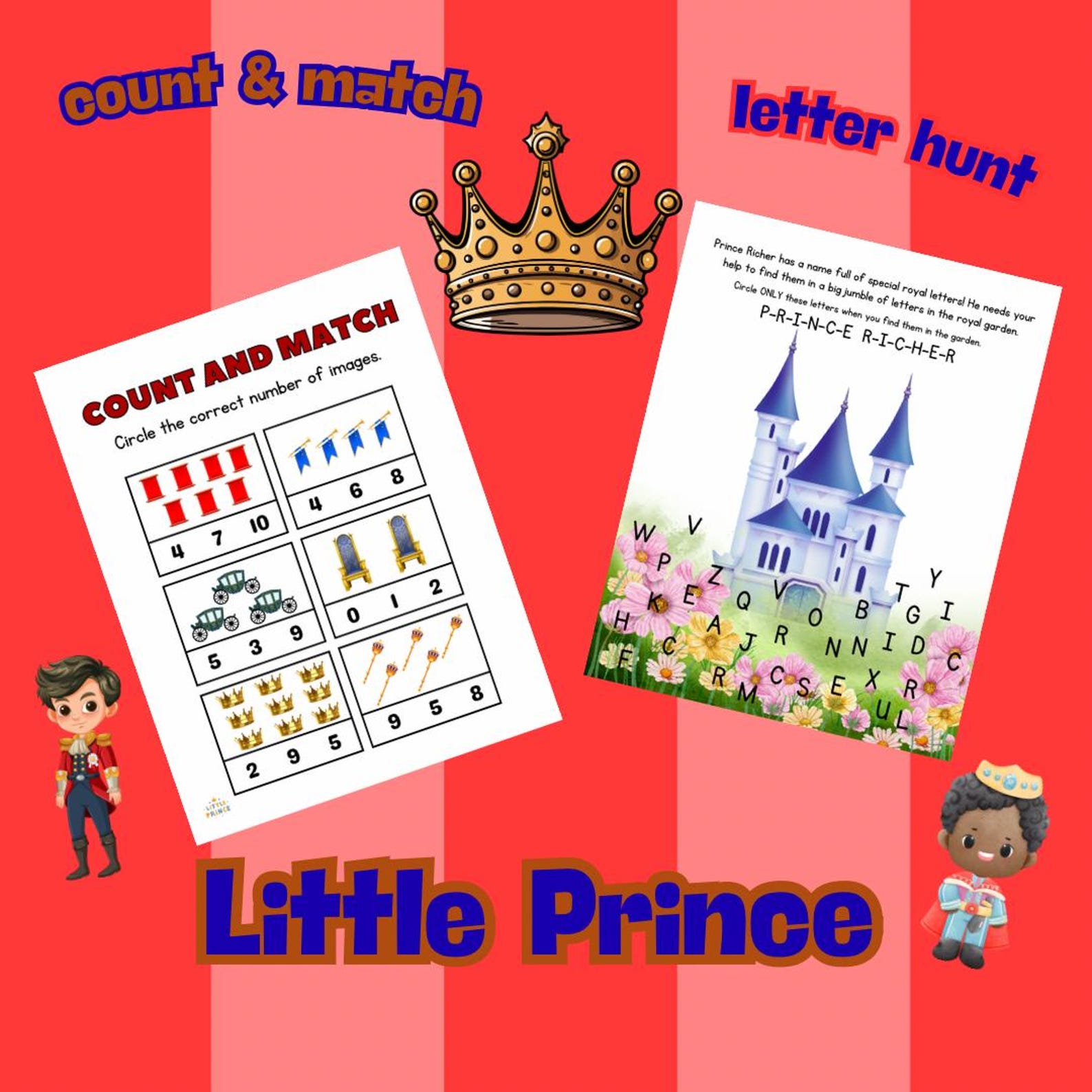 Little Prince Preschool Activity Sheets: Fun Learning Printables ...