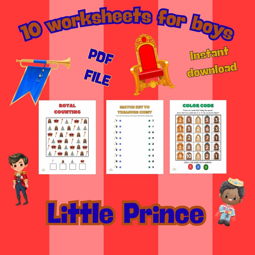 Little Prince Preschool Activity Sheets: Fun Learning Printables ...