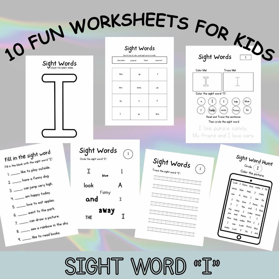 Pre-k Sight Word “I” - Etsy