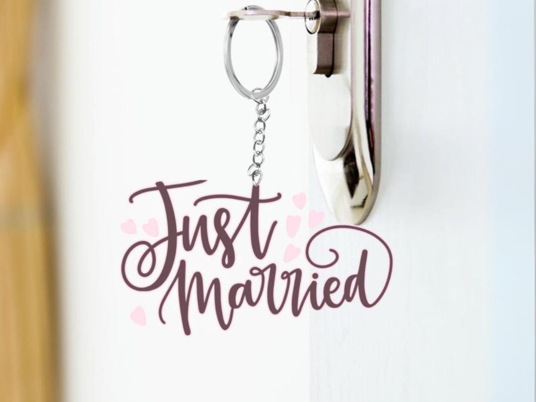 Just Married Bag Charm Wedding Couple Just Married Momento Gift ...
