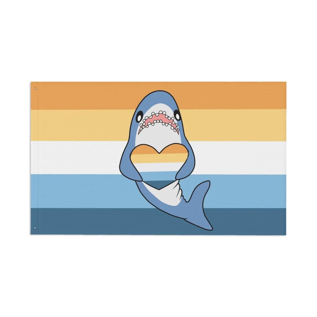 Aroace Blåhaj Pride Flag Etsy