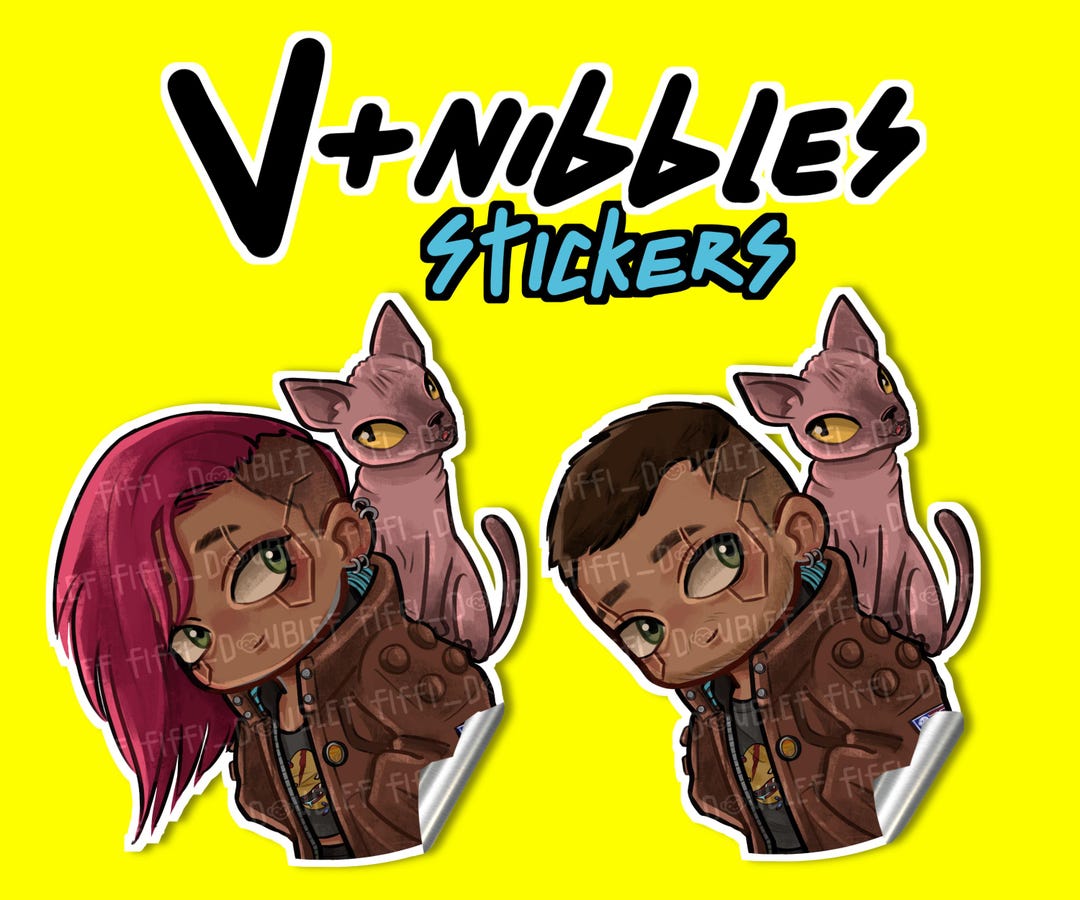 Cyberpunk 2077 Sticker Pack - V + Nibbles (2 Units) - Etsy