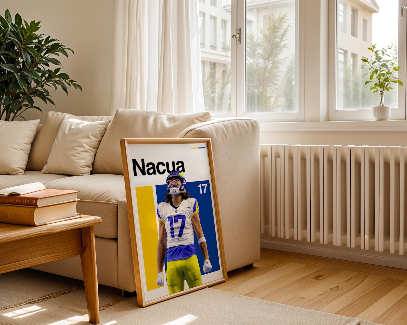 Puka Nacua Poster - Los Angeles Rams Wall Art - NFL Football Print ...