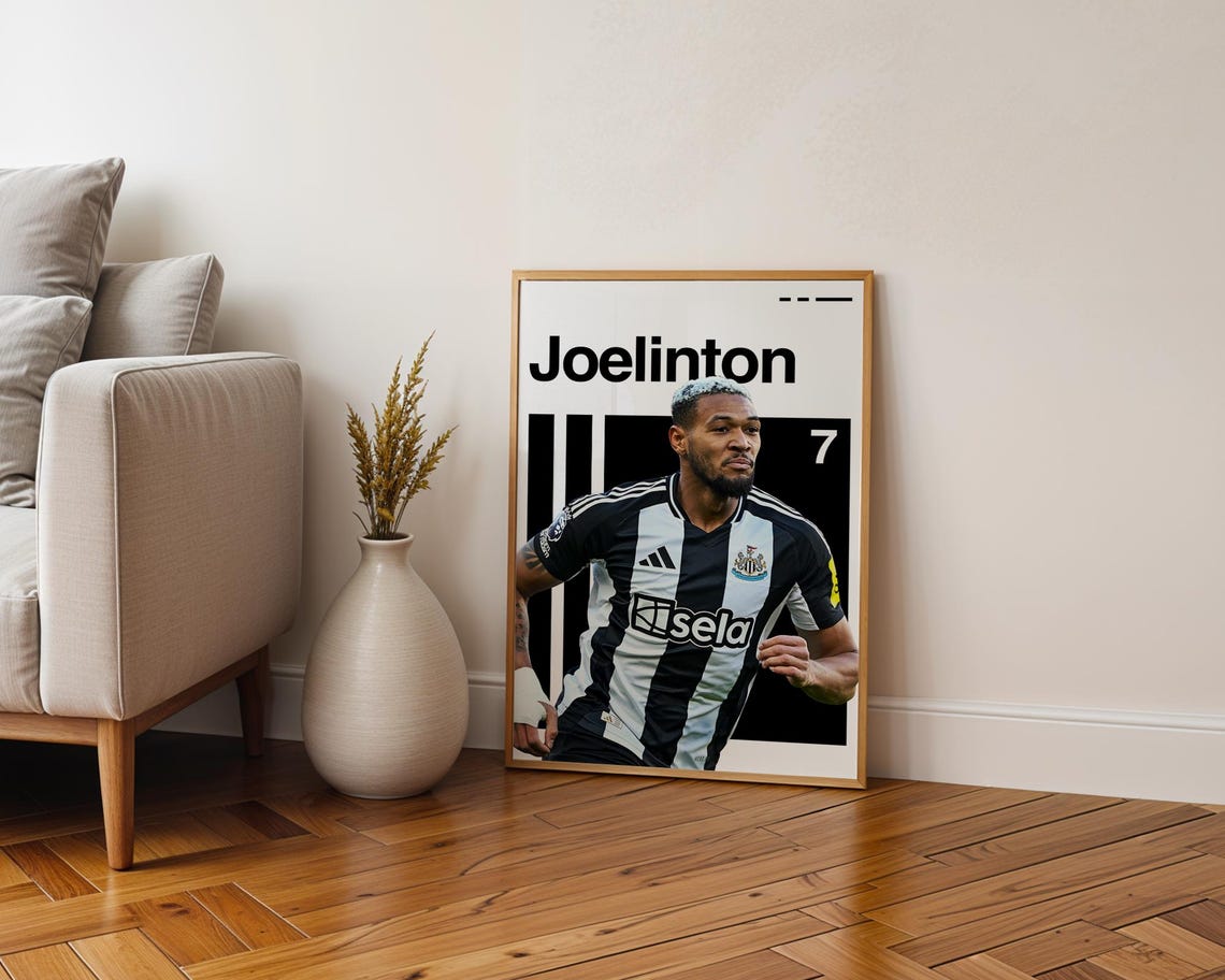 Joelinton Poster - Newcastle United Wall Art - Football Fan Decor ...