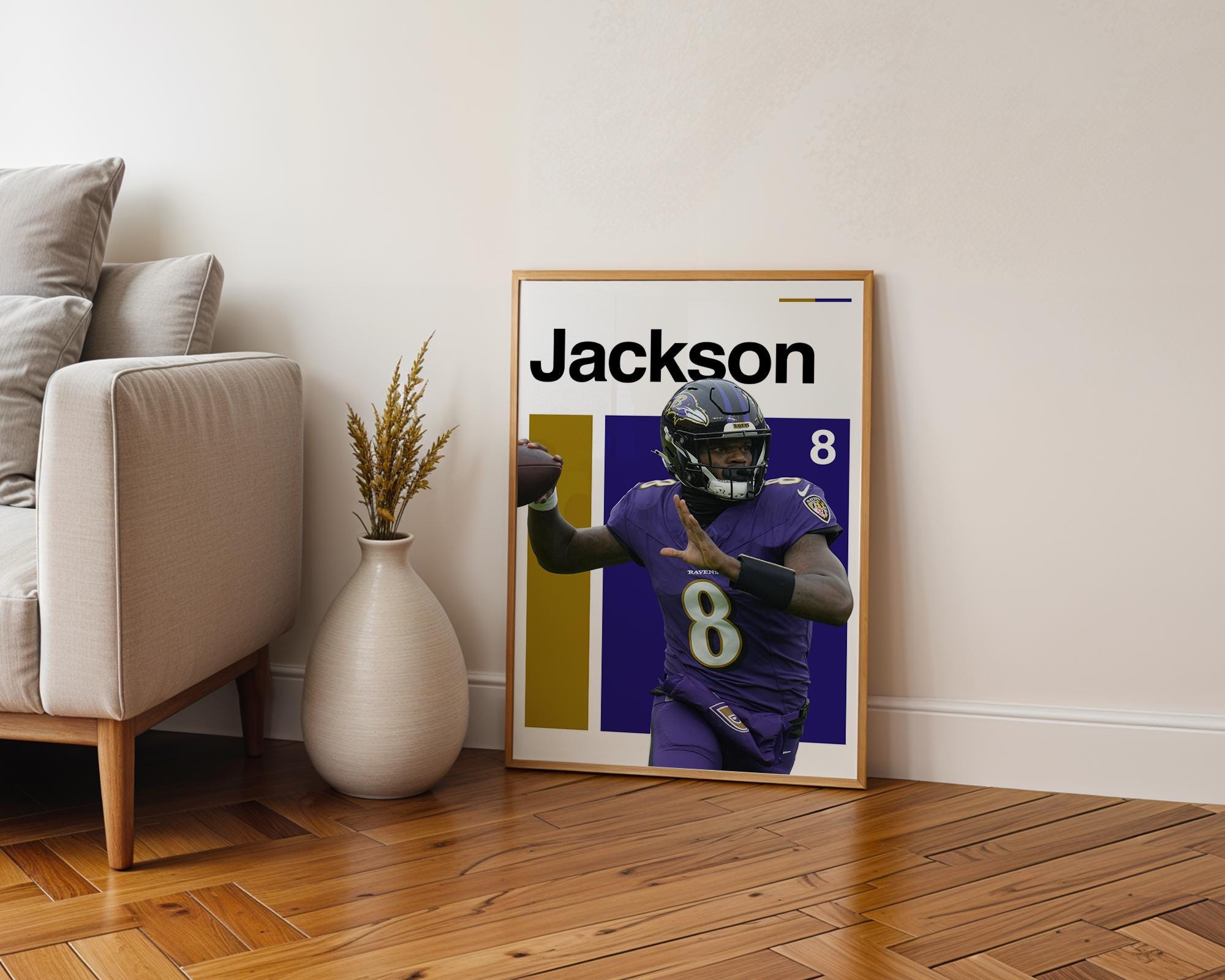 Lamar Jackson Poster - Baltimore Ravens Wall Art - NFL Football Print ...