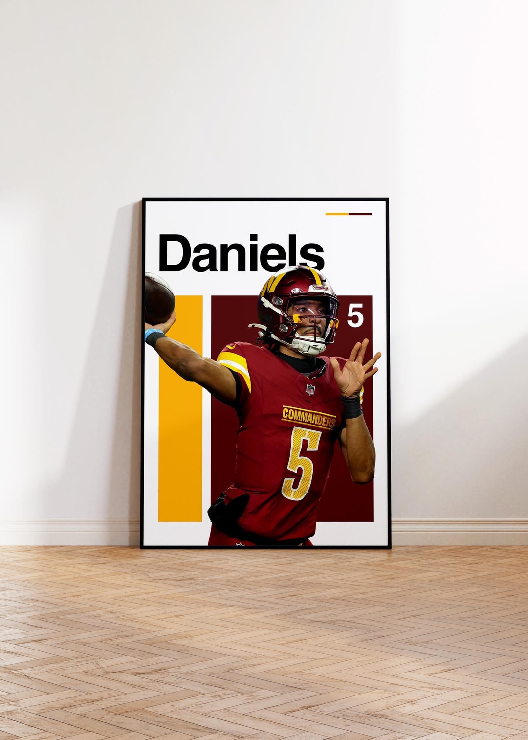 Jayden Daniels Poster - Washington Commanders Wall Art - NFL Fan Décor ...