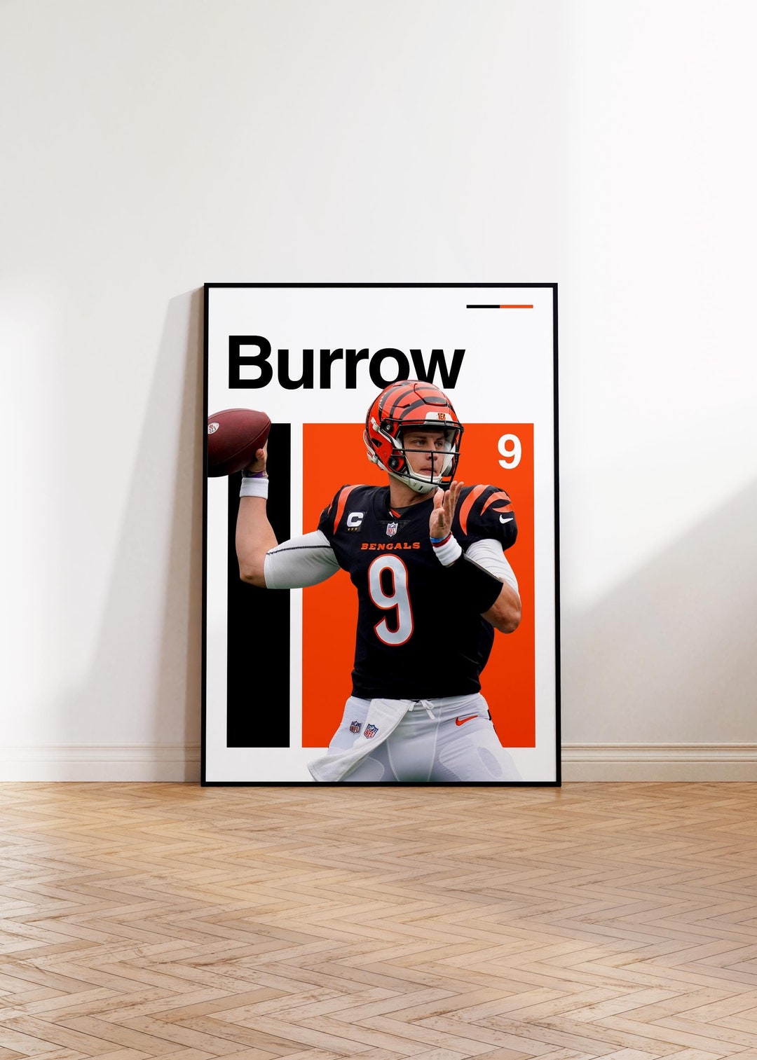 Joe Burrow Poster - Cincinnati Bengals Wall Art - NFL Football Print ...
