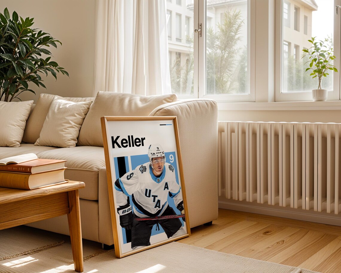 Clayton Keller Poster - Utah Hockey Wall Art - Ice Hockey Fan Decor ...