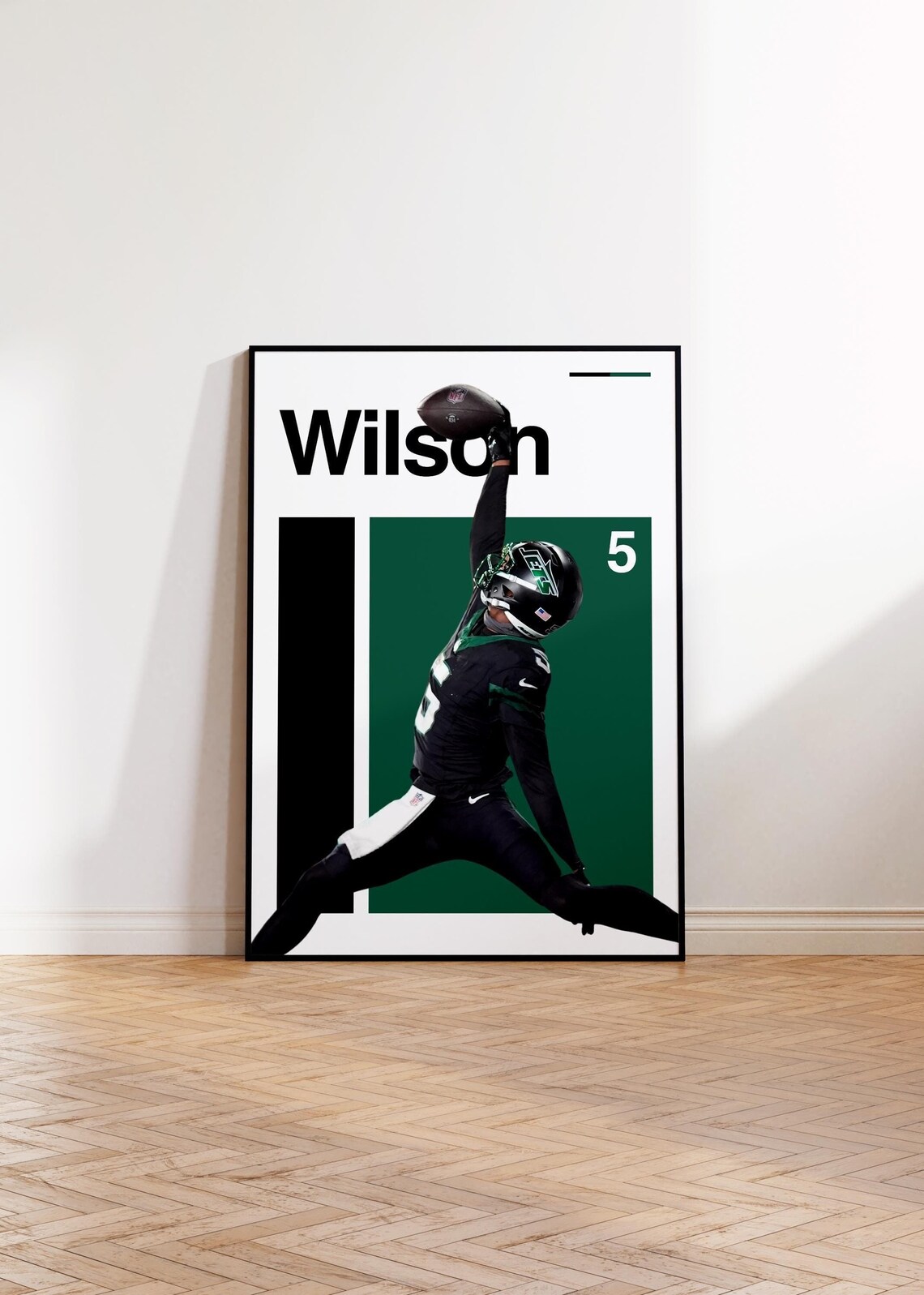 Garrett Wilson Poster - New York Jets Wall Art - NFL Football Print ...