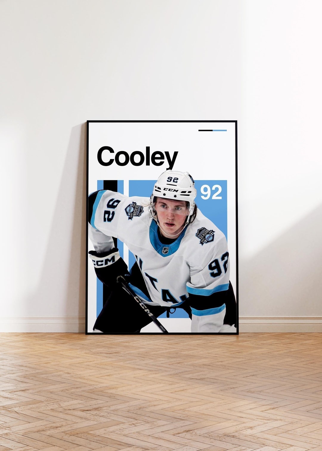 Logan Cooley Poster - Utah NHL Wall Art - Ice Hockey Fan Décor - NHL ...