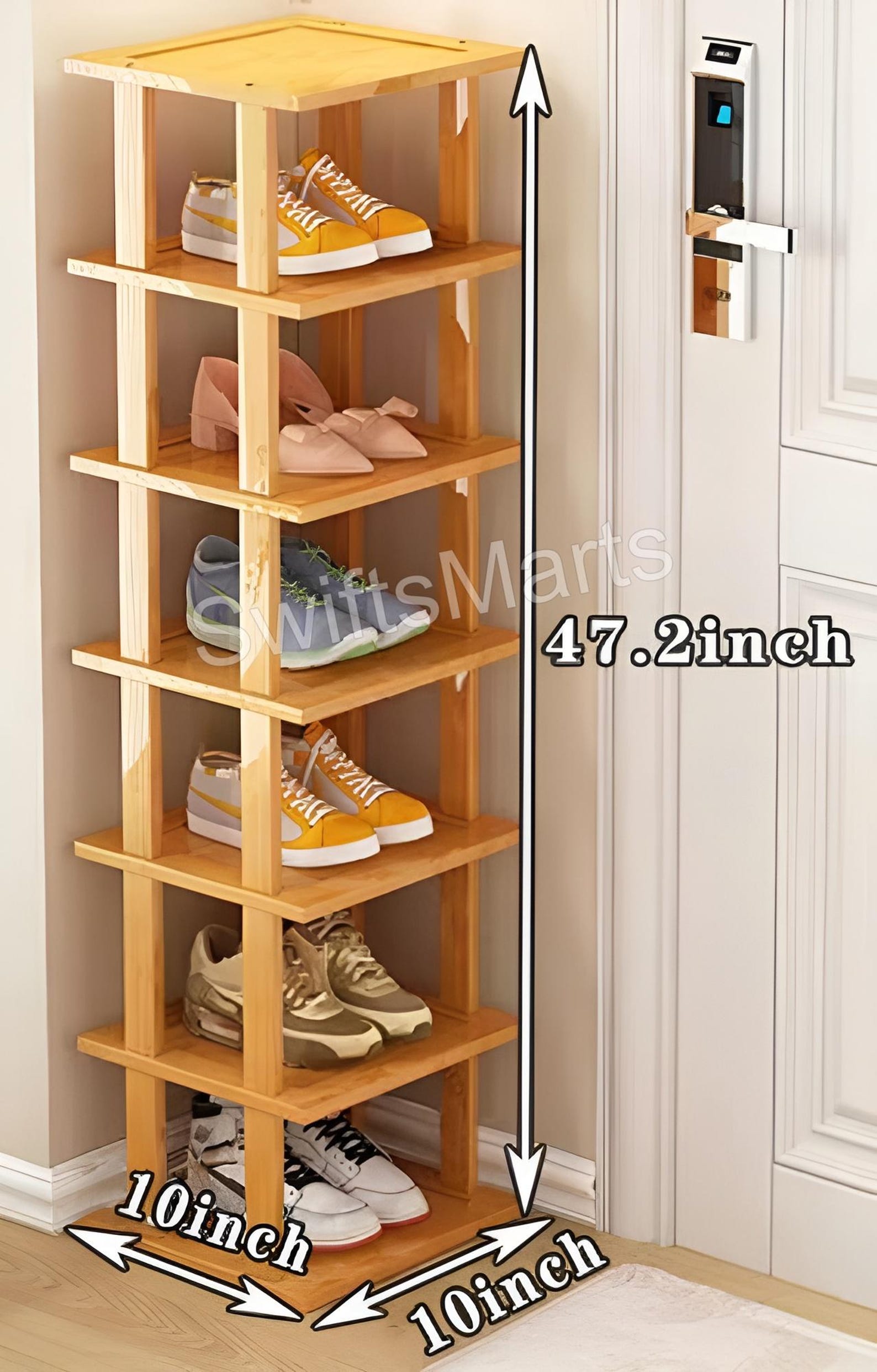 Bamboo Multi-tier Shoe Rack: Entryway Organizer, Space Saving Design - Etsy