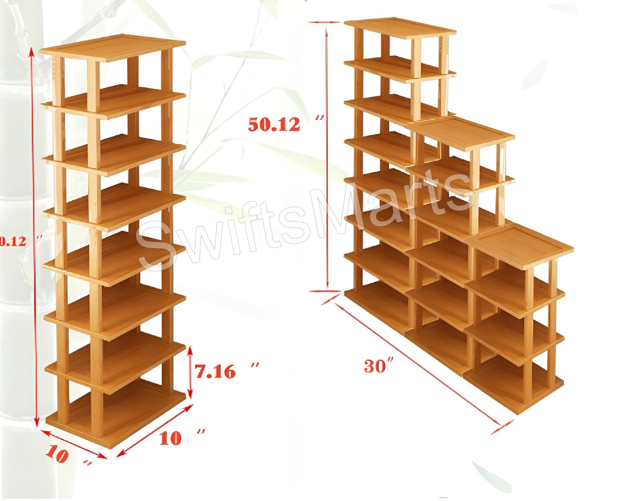 Bamboo Multi-tier Shoe Rack: Entryway Organizer, Space Saving Design - Etsy