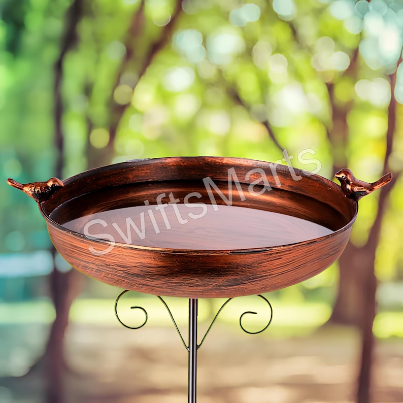 Metal Bird Bath With Stake | Outdoor Bird Bath | Modern Bird Bath ...