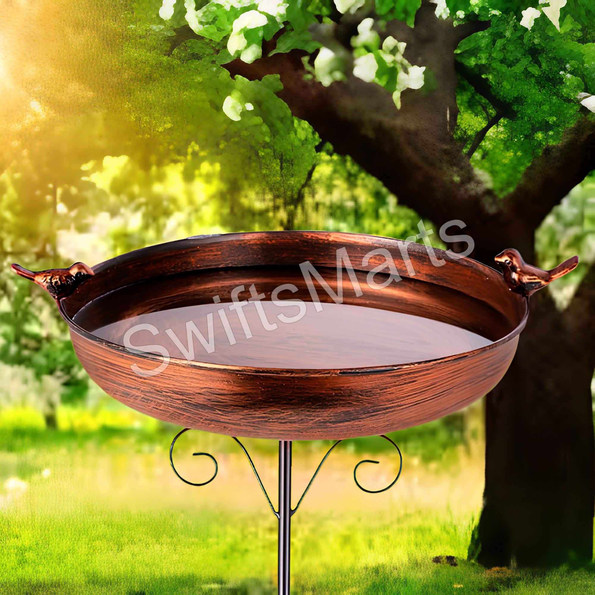Metal Bird Bath With Stake | Outdoor Bird Bath | Modern Bird Bath ...