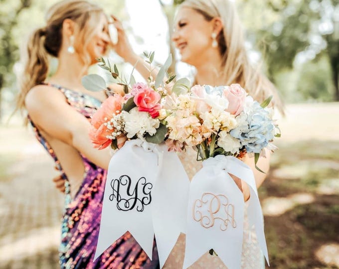 Bouquet Sash, Embroidered Monogrammed Prom Sash, Homecoming Sash, HOCO ...