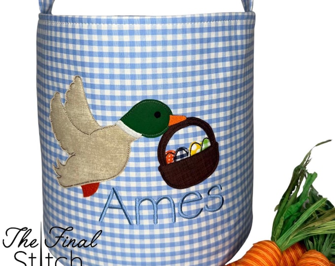 Monogrammed Easter Basket, Personalized Easter Basket, Embroidered ...