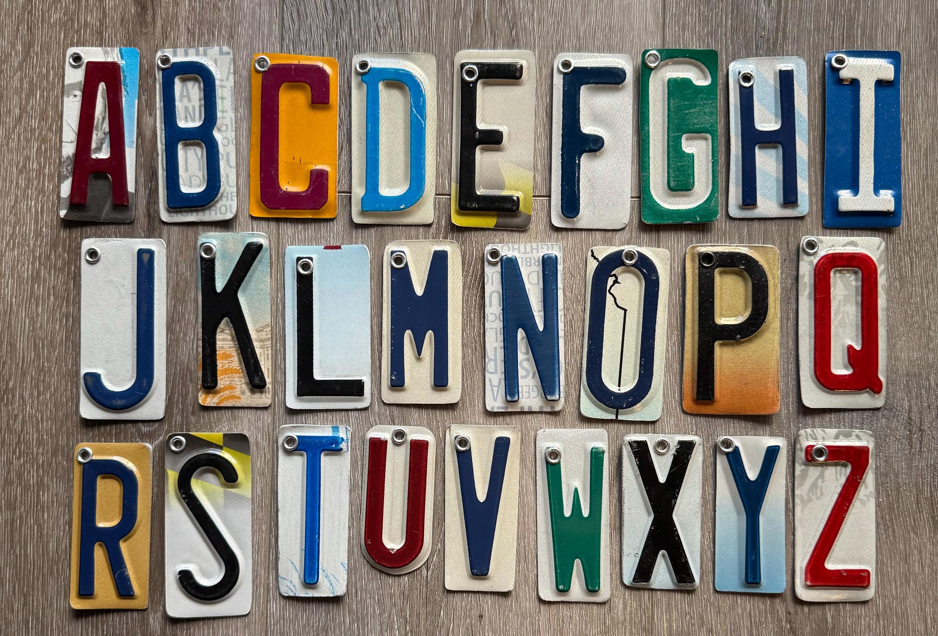 License Plate Letter Keychains - Etsy