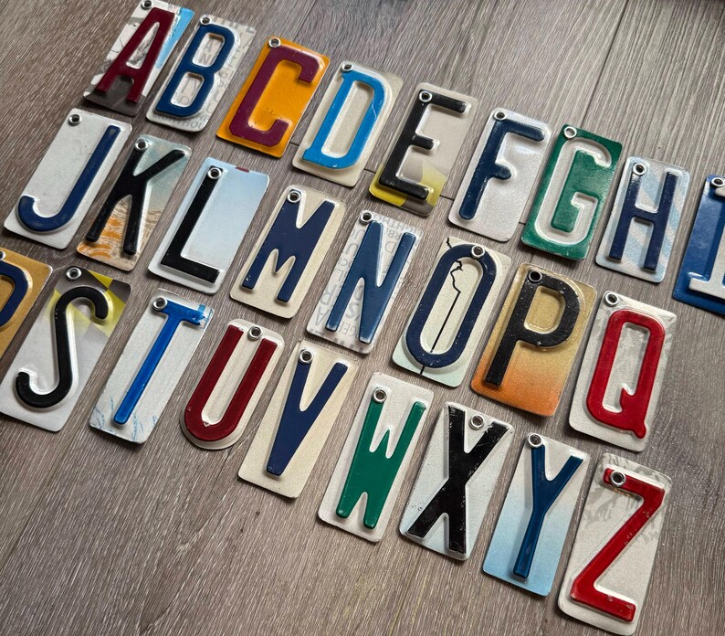 License Plate Letter Keychains - Etsy