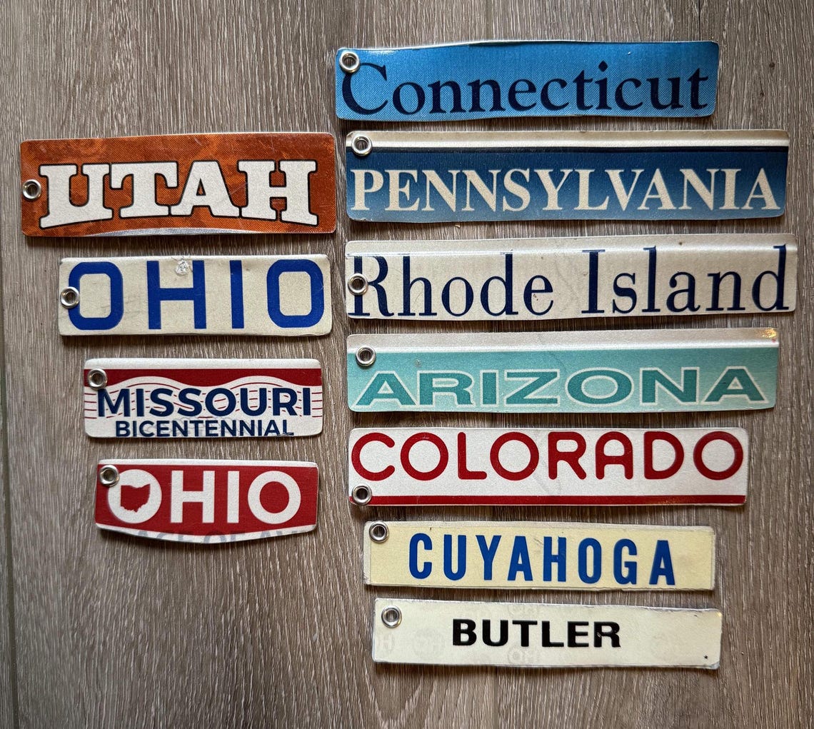 License Plate State Keychains - Etsy