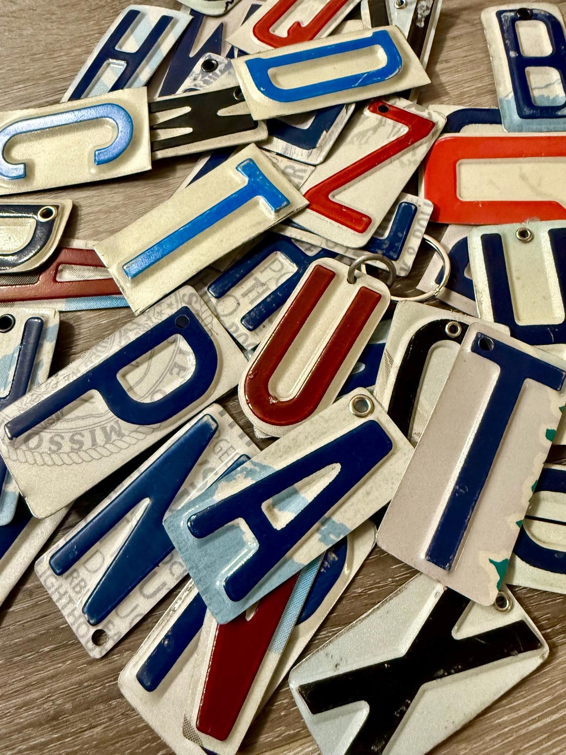 License Plate Letter Keychains - Etsy