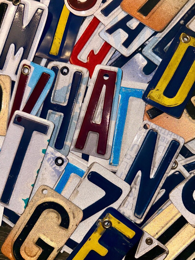 License Plate Letter Keychains - Etsy