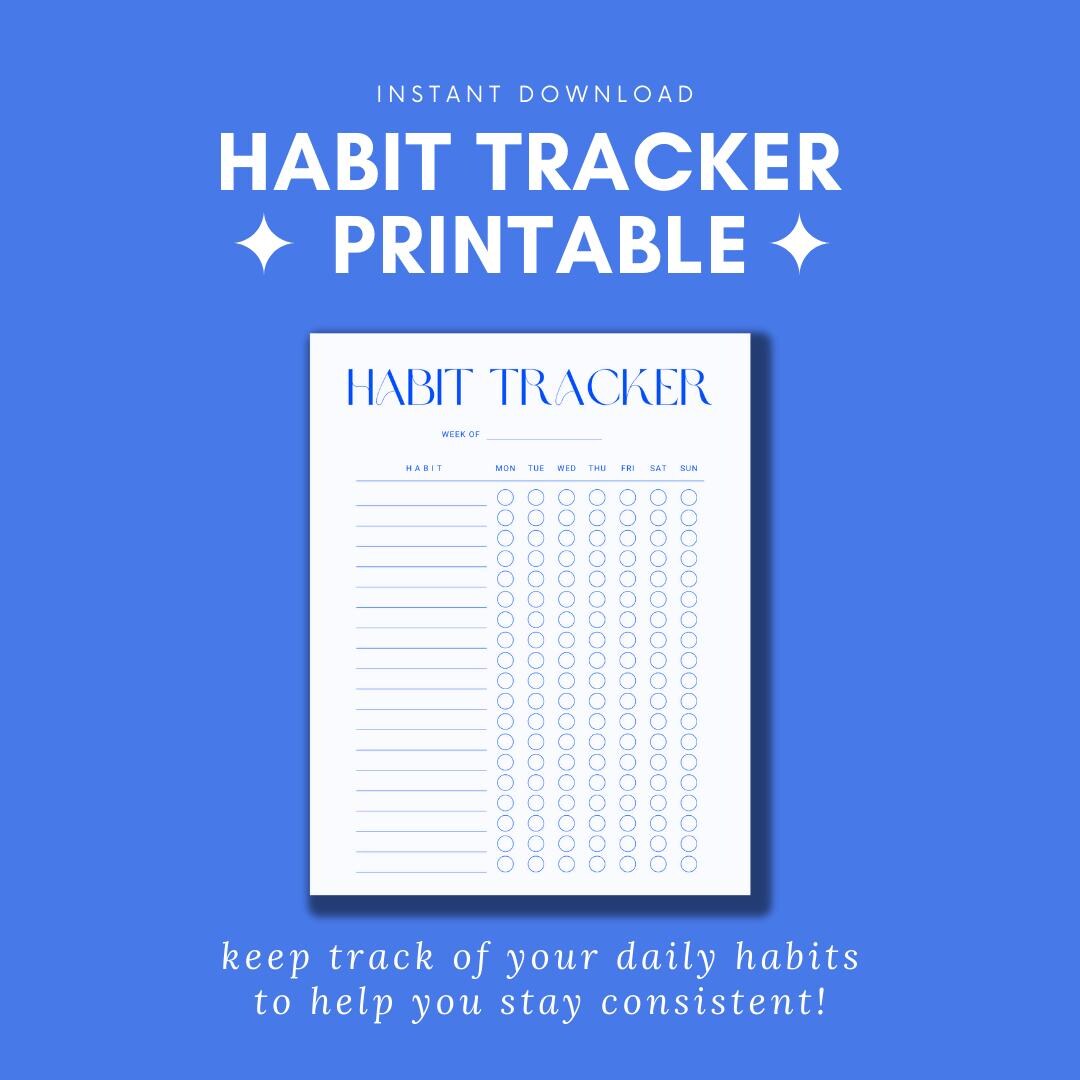 Daily Habit Tracker Template - Digital Planner Printable for Goal ...
