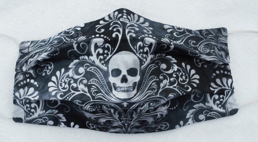 Skull Face Mask Face Covering Fabric Face Mask Nose Wire Cotton Fabric ...