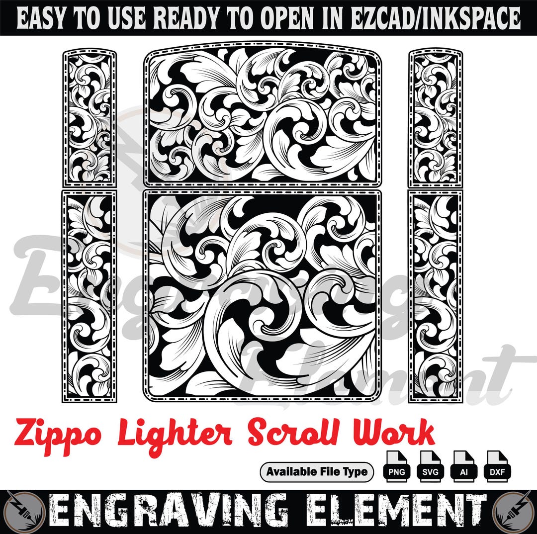 Engraving Element Zippo Lighter Scroll Work - Etsy