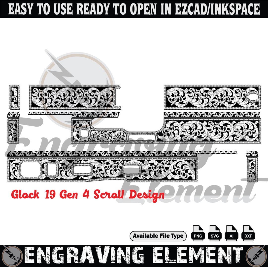 Engraving Element Glock 19 Gen 4 Scroll Design - Etsy