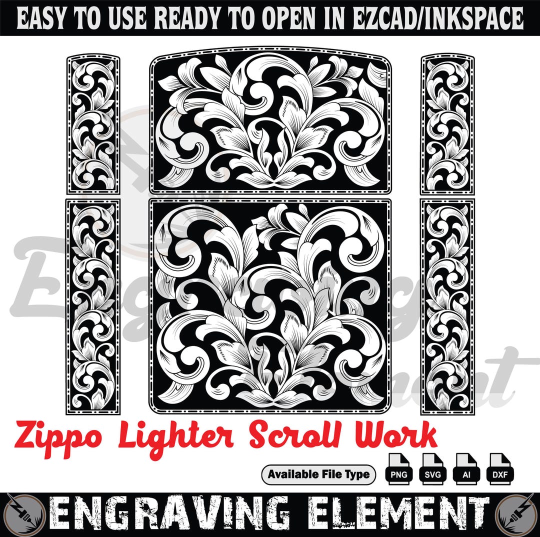 Engraving Element Zippo Lighter Scroll Work - Etsy