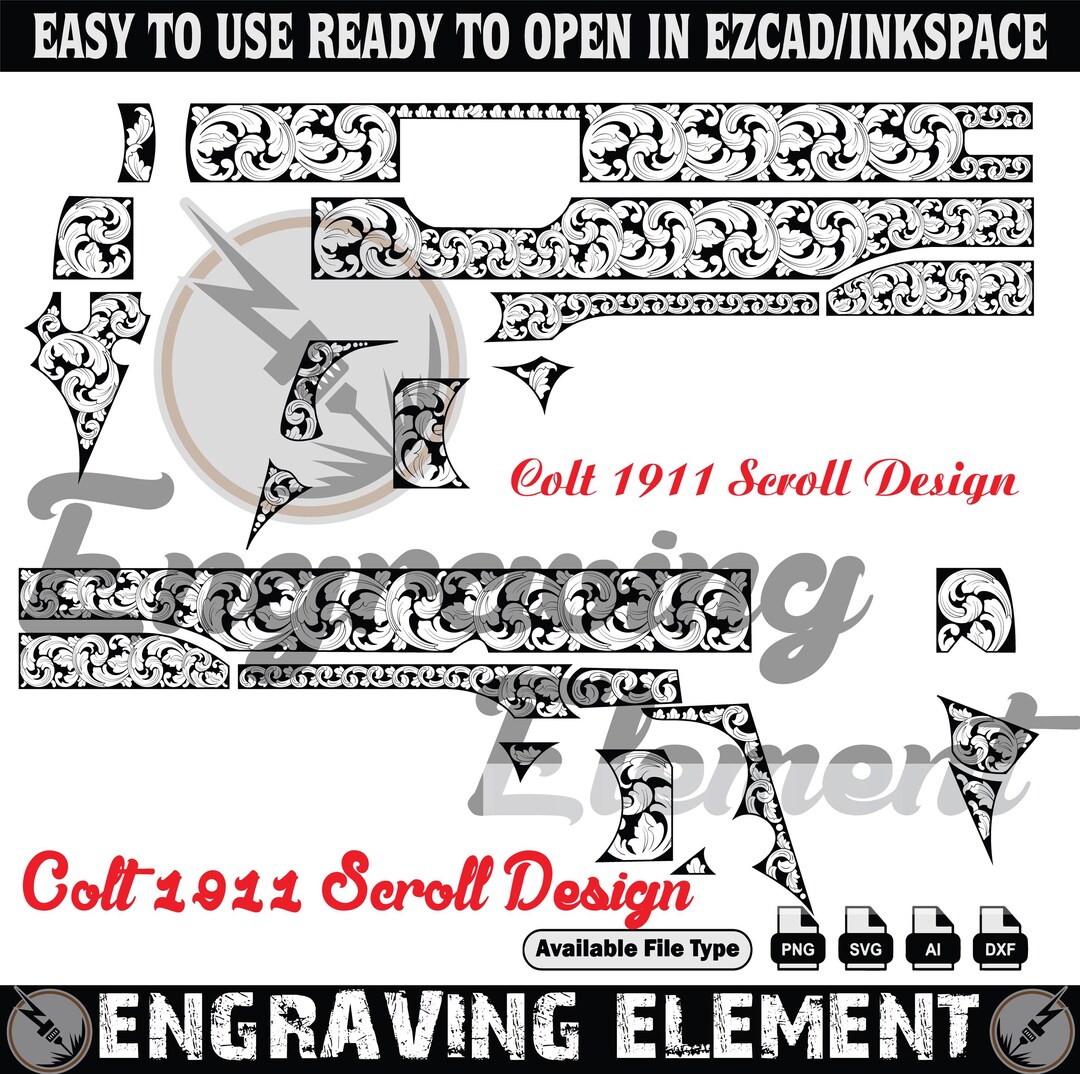 Engraving Element Colt 1911 Scroll Design - Etsy
